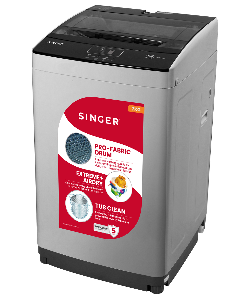 SINGER 7 KG Auto Top Load Washing Machine - Pro-Fabric Drum & Extreme+ ...