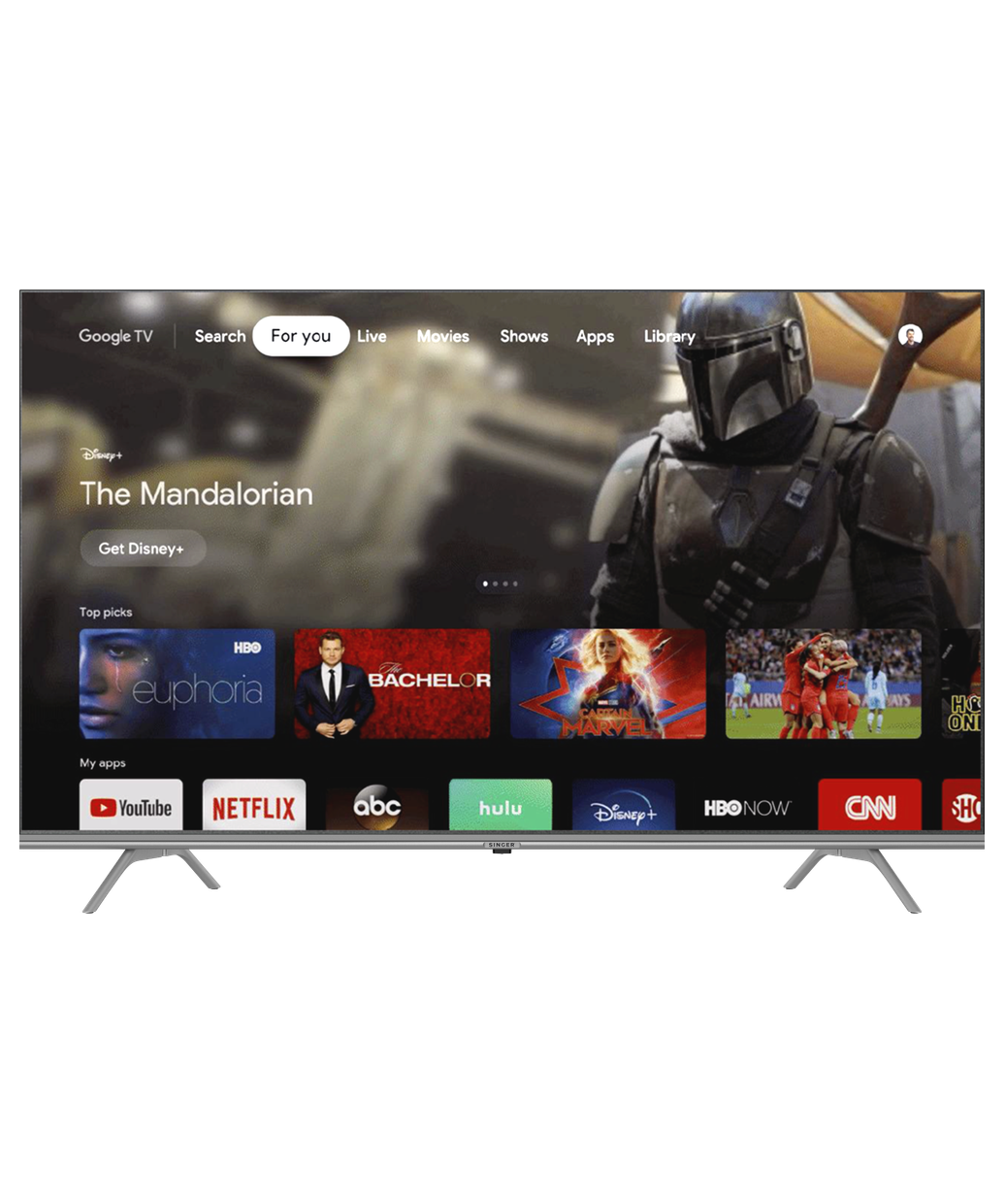 Singer 43 inch Frameless 4K Google TV, Android 11, Dolby Audio